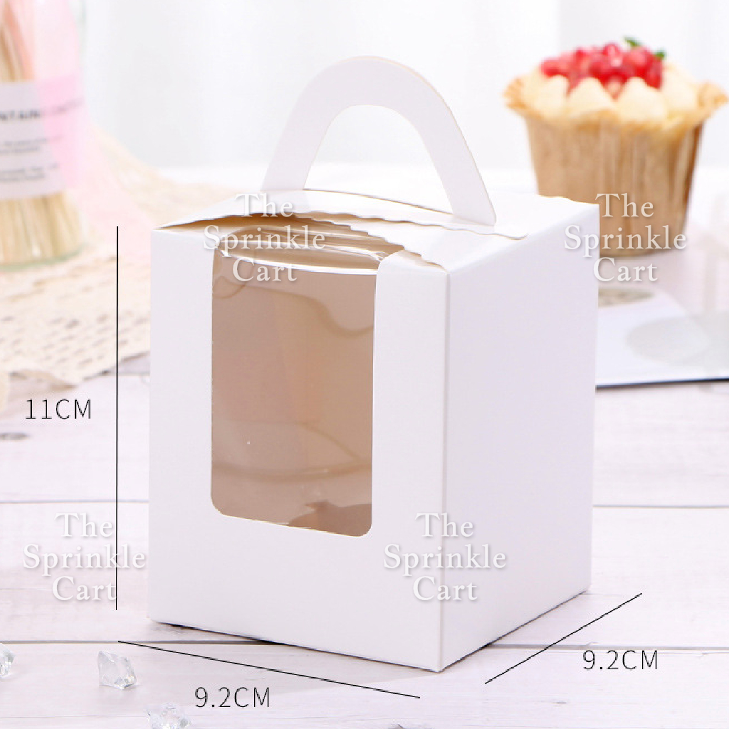 10pcs Solo Cupcake & Cookies Box Muffin Box w/ Holder Single Pastry Box ...