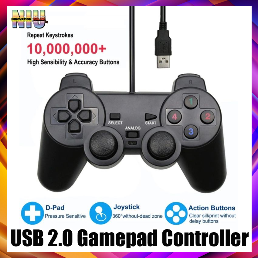 USB 2.0 Game Pad Controller Wired USB Game Pad Gaming PC Game Console ...