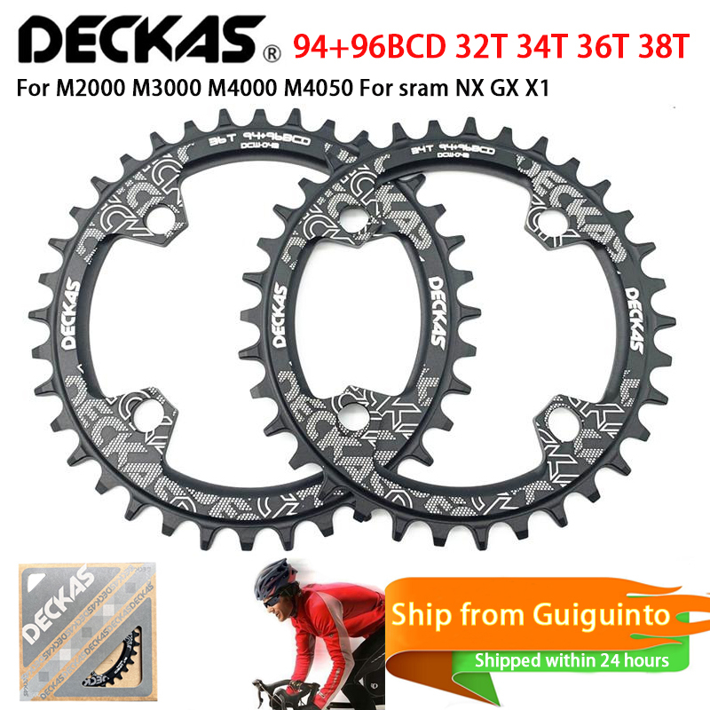 DECKAS 94+96 BCD Bicycle Chainwheel Round/Oval 32T 34T 36T 38T MTB Bike Chainring Mountain Crown ...
