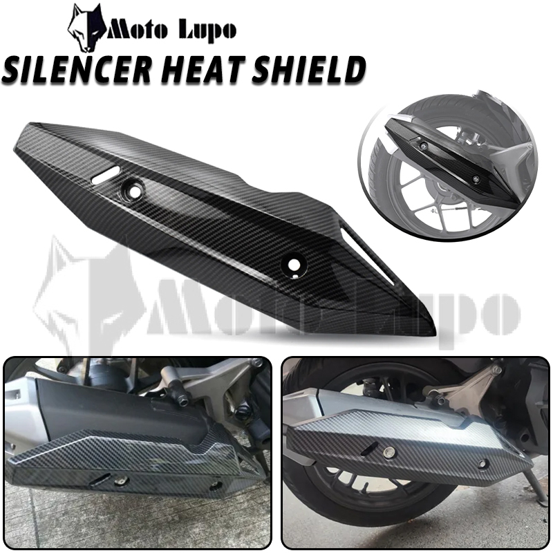Motorcycle Muffler Cover Heat Guard Carbon For Honda Click 125i/150i ...