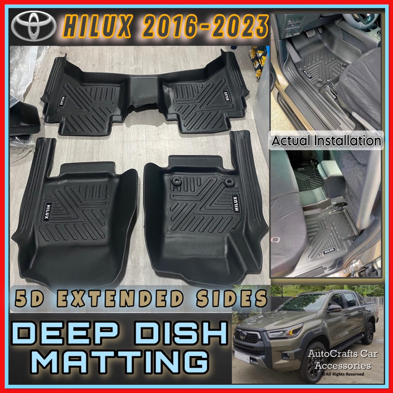 TOYOTA HILUX CONQUEST / REVO 2016-2023 5D EXTENDED DEEP DISH MATTING ...