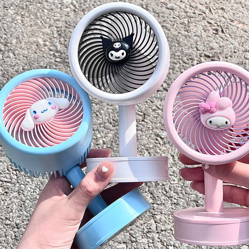 Sanrio Portable Fan Mini Rechargeable Table Fan Strong Wind Handheld ...