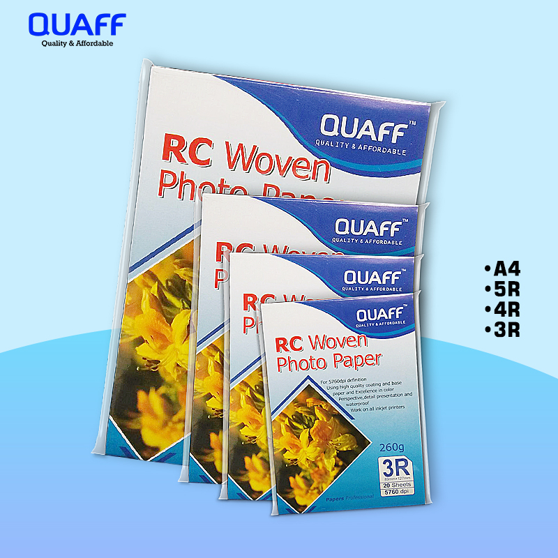 QUAFF RC Woven Photo Paper 260GSM No Back Print (20 sheets per pack) A4 ...