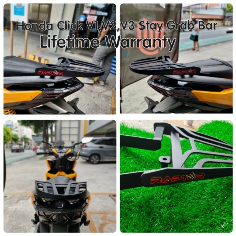 New Honda Click V1,V2,V3 Raptor Monorack Stay Grab Bar Top Box Bracket ...