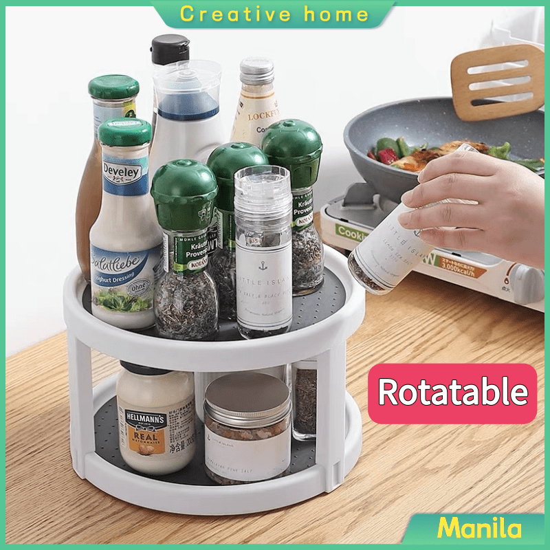 Multifunctional Kitchen Storage Rack Rotatable Kitchen Organizer ...