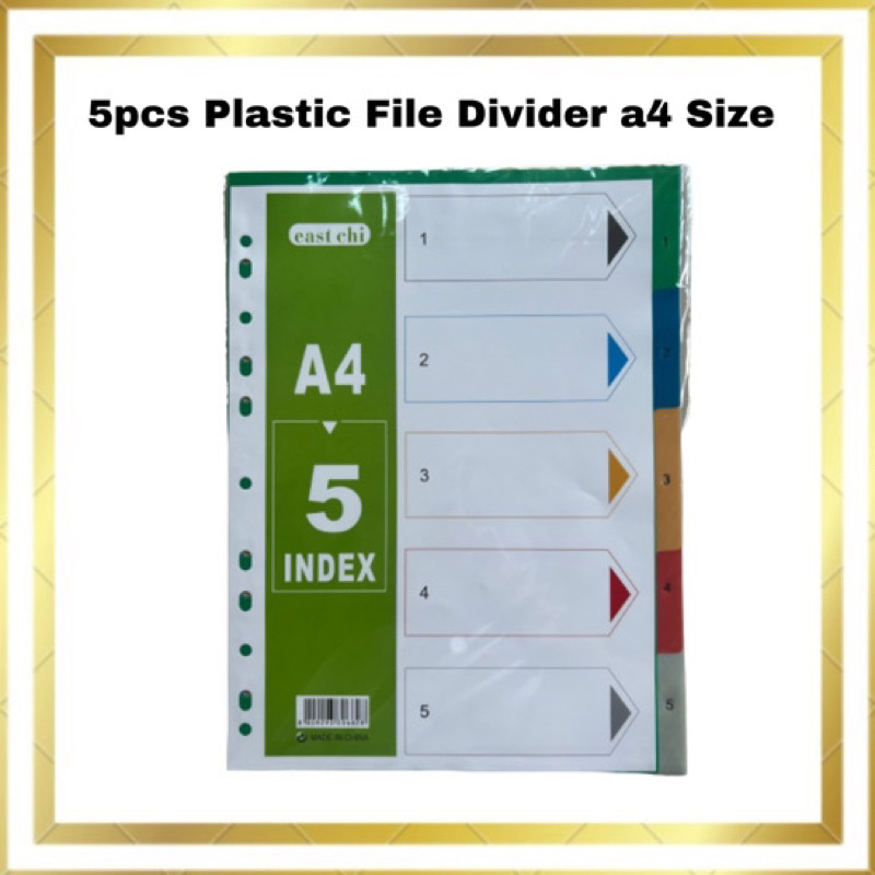 5pcs Plastic File Index Divider A4 Size | Shopee Philippines
