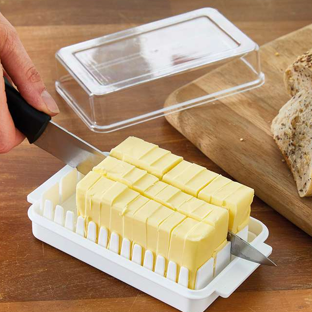 Butter Cutting Box Transparent Cheese Keeper Cutter Food Storage ...