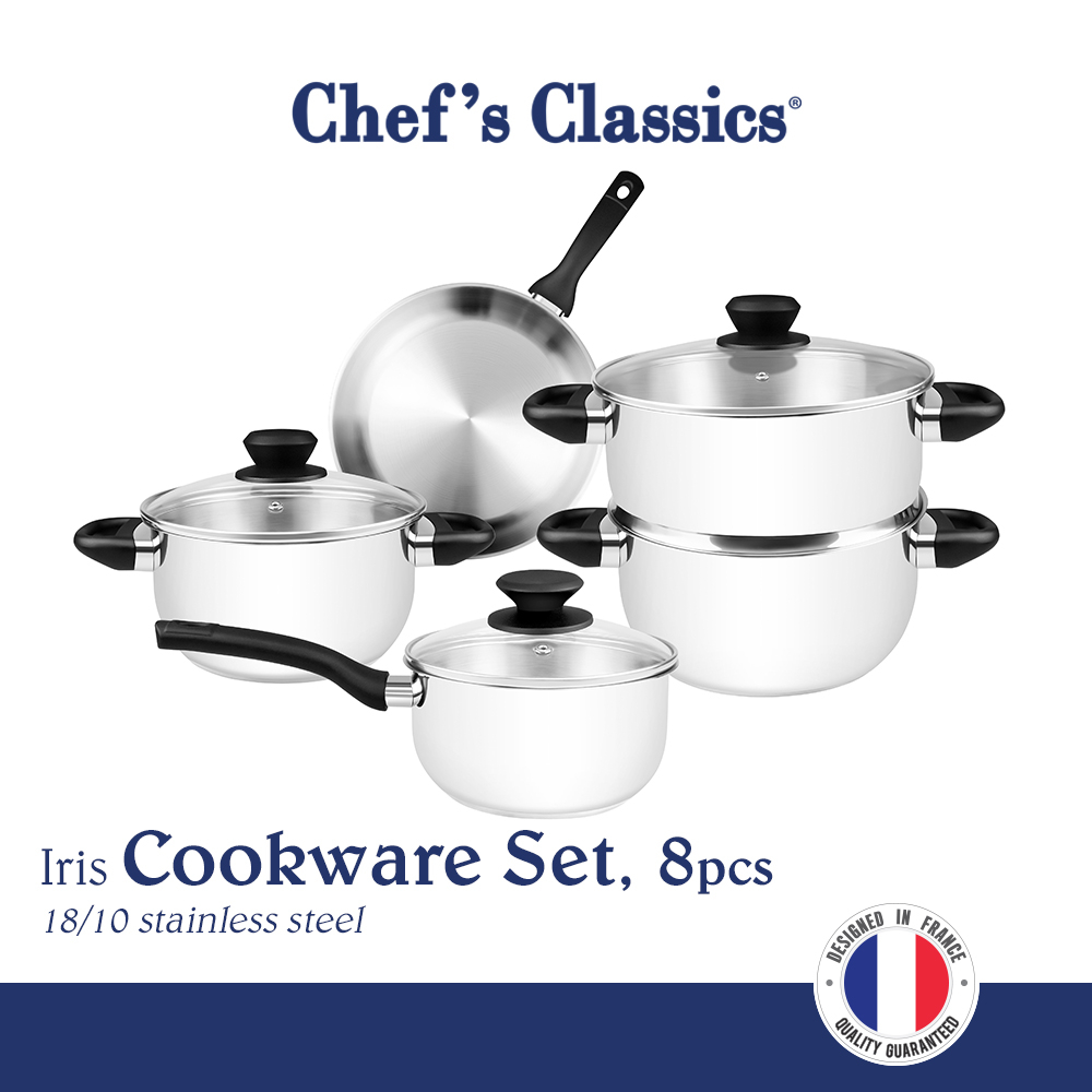 Chef's Classics Iris Stainless Steel Cookware Set (with steamer insert ...