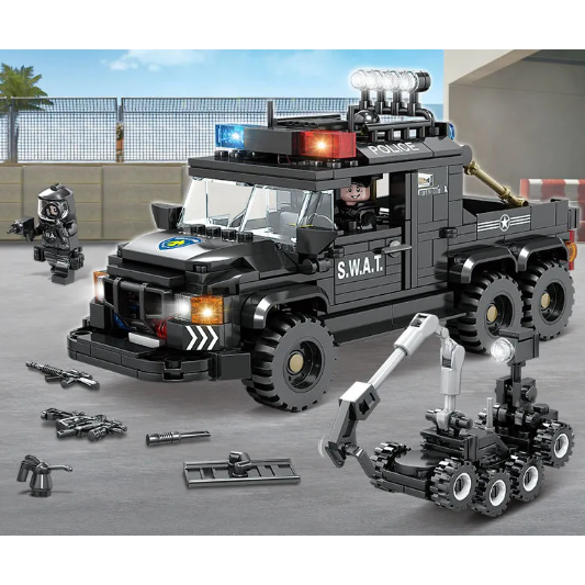 ⊕KAZI Lego City Special Police Armed Chariot Military Tank Light and ...