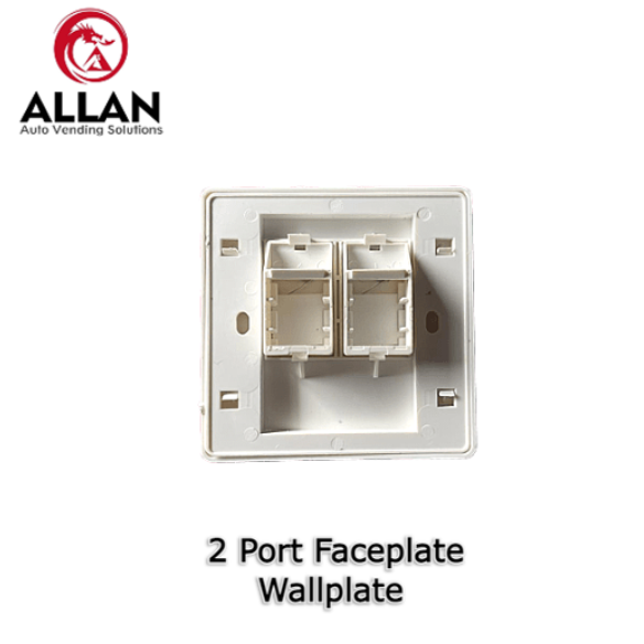Allan 2 Port Faceplate Wallplate Face Plate RJ45 Socket Wall Mount ...