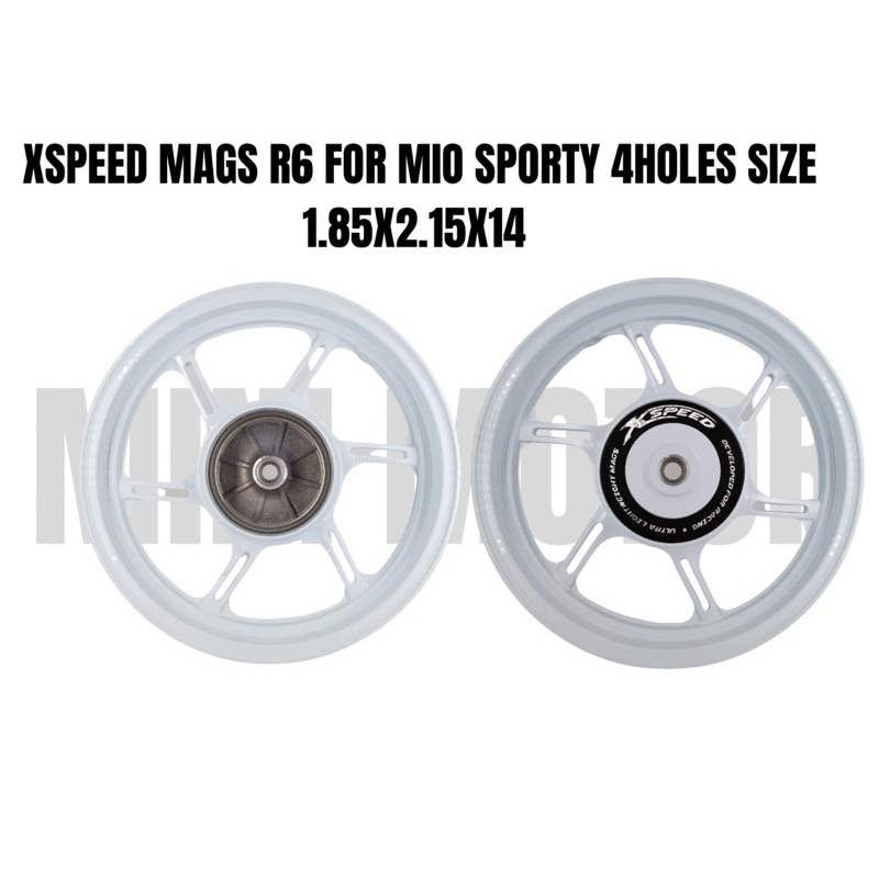 XSPEED MAGS R6 FOR MIO SPORTY 4HOLES SIZE 1.85X2.15X14 | Shopee Philippines