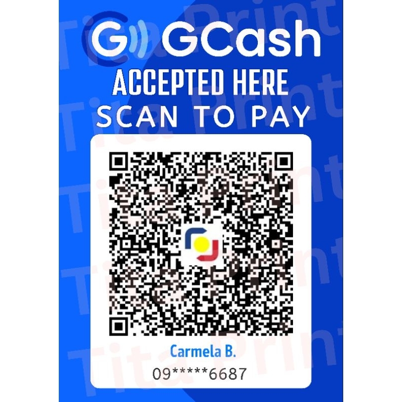 Laminated Gcash Qr Code Scan to pay Signage 250 Microns MAKAPAL ...