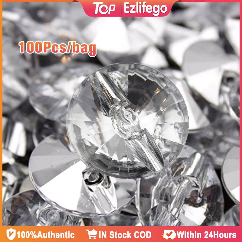 100Pcs Crystal Diamond Buttons 20mm Home Textile Sofa Clothing Diy ...