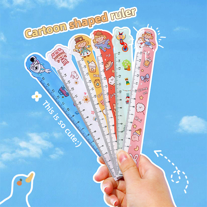 15CM Cartoon Ruler Students Cute Ruler Plastic School Office Supplies ...