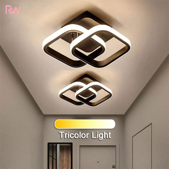 LED Ceiling Light Nordic Modern Tri-Color Geometric for Bedroom ...