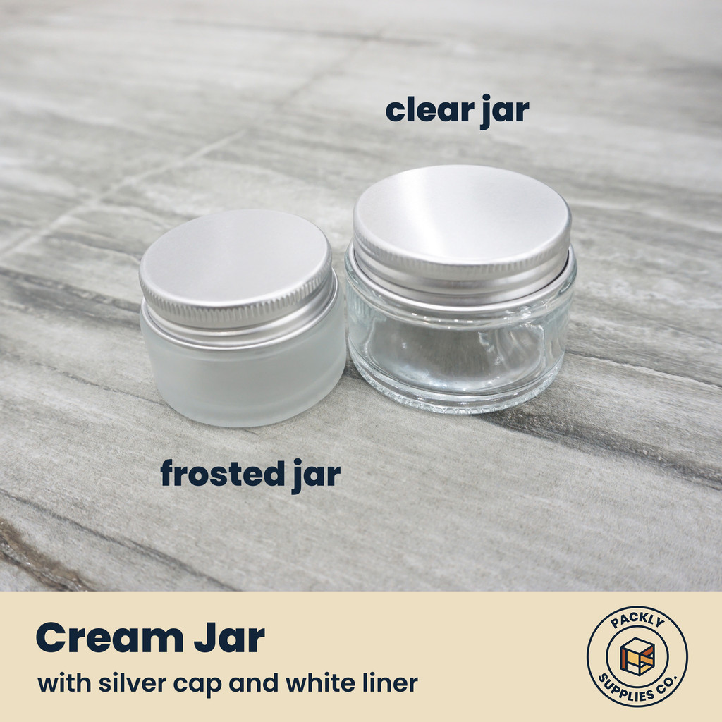 (1PC) Glass Cream Jar with Silver Cap 5g 10g 20g 30g 50g 100g | Shopee ...