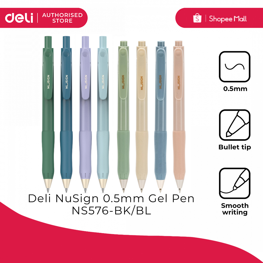 Deli NS576-BK-BL NuSign 0.5mm Gel Pen 79NS576 | Shopee Philippines