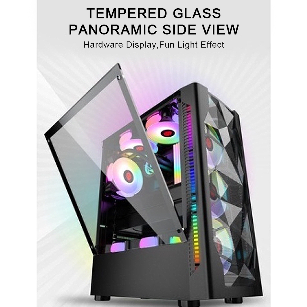 INPLAY PC Case Gaming Computer Case ATX Desktop Case With Tempered ...