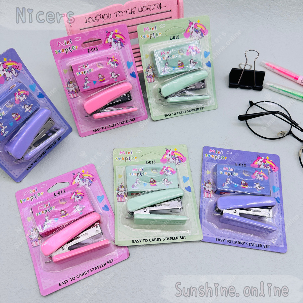 Unicorn Mini Stapler Set With remover no:10 Pupils Portable Convenient ...