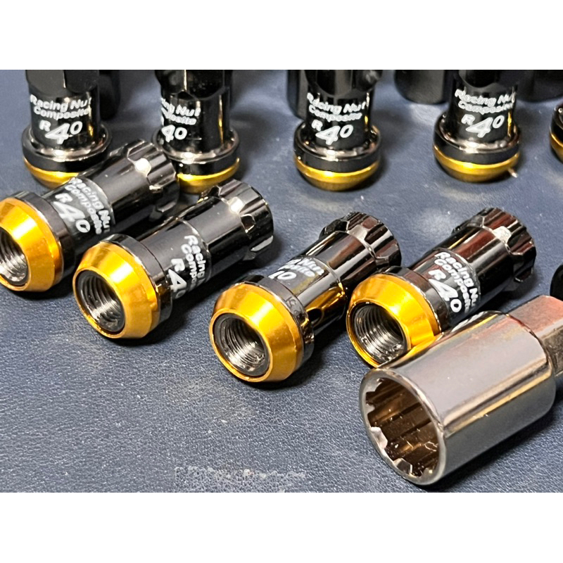 R40 Neo Chrome and Titanium Wheel Rims Lug Nuts Steel Lock Anti Theft ...