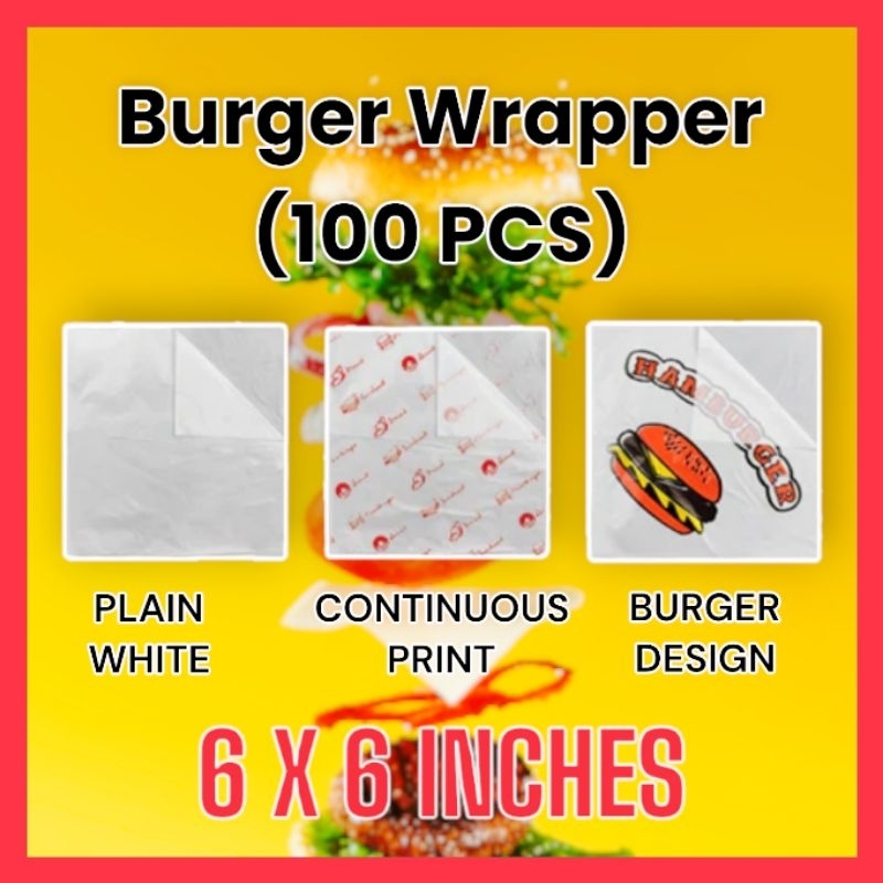 (100 pcs) Plastic Burger Wrapper | Shopee Philippines