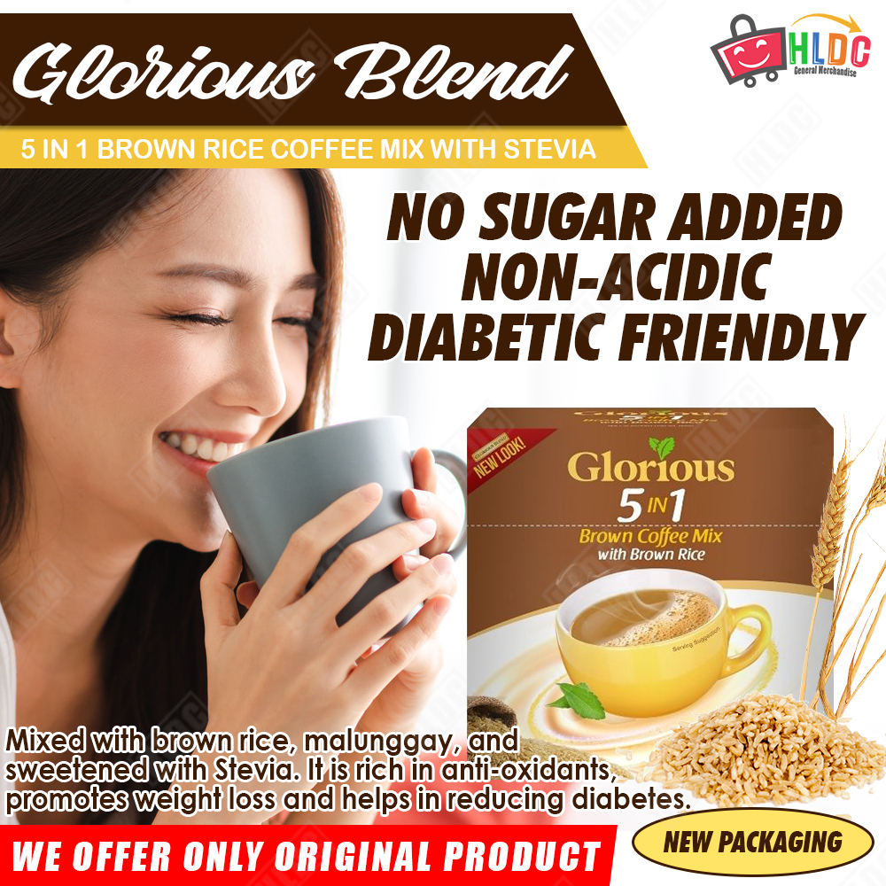 Glorious Blend 5 IN 1 BROWN COFFEE (10s) — with Stevia, Non-Acidic ...