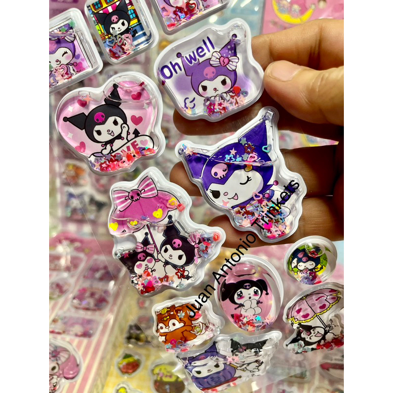 Sticker 3D water glitter cartoon character sticker patch | Shopee ...