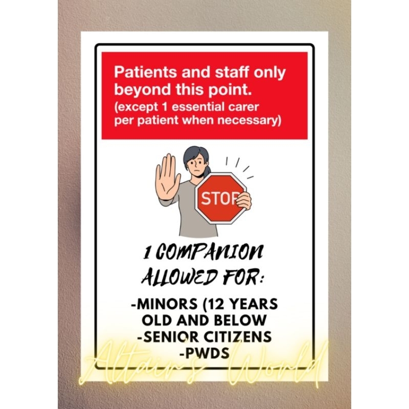 Signage / Notice / Patients only beyond this Point Laminated Sign ...