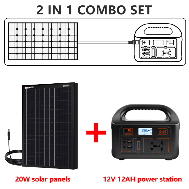 NSS 4 in 1 solar panel set for home With Battery controller system ...