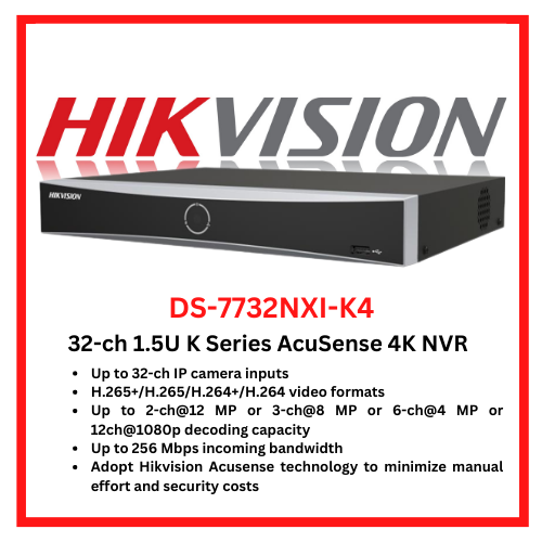 Hikvision | DS-7732NXI-K4 32-channel NVR Recorder | 1.5U K Series ...