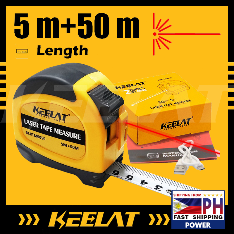 KEELAT 2in1 Laser Tape Measure Laser Ruler 50m | Shopee Philippines