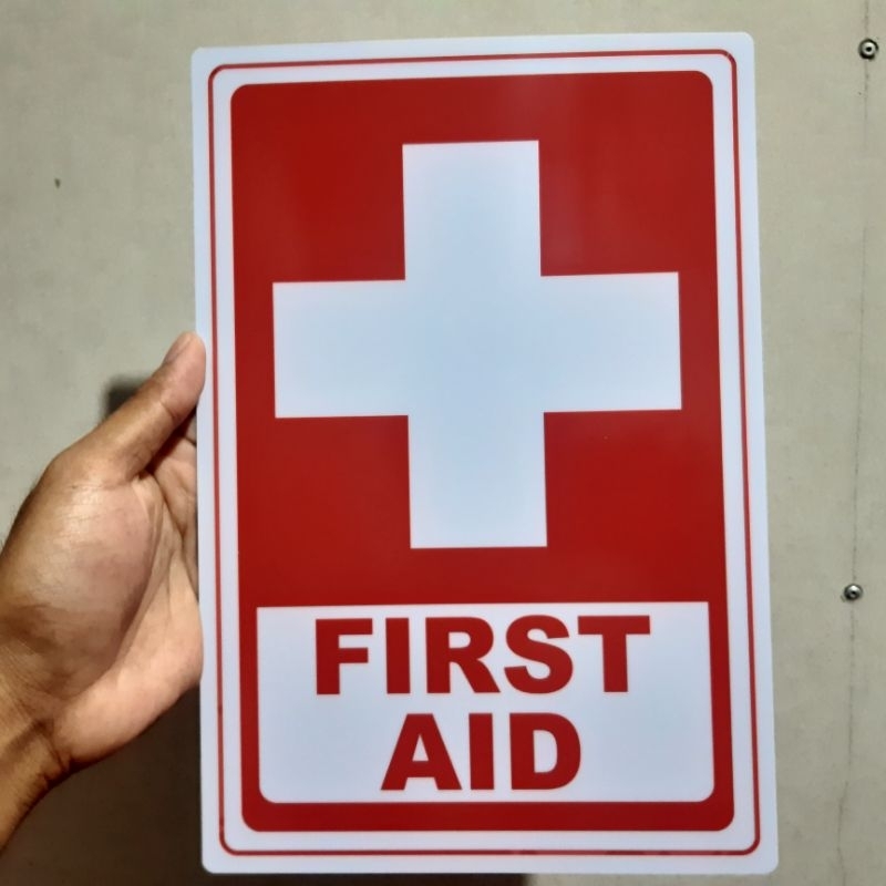 FIRST AID SIGNAGE 7.5x11 INCHES PVC TYPE WATERPROOF AND NON-FADING ...