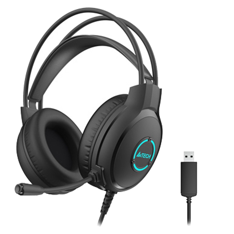 A4Tech FH300U Neon Illuminate LED Backlit Stereo Noise Canceling Wired ...