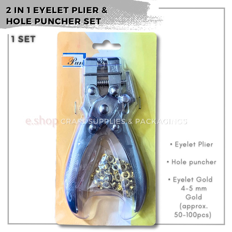 2in1 Eyelet Setter Plier & Hole Puncher Set | Shopee Philippines