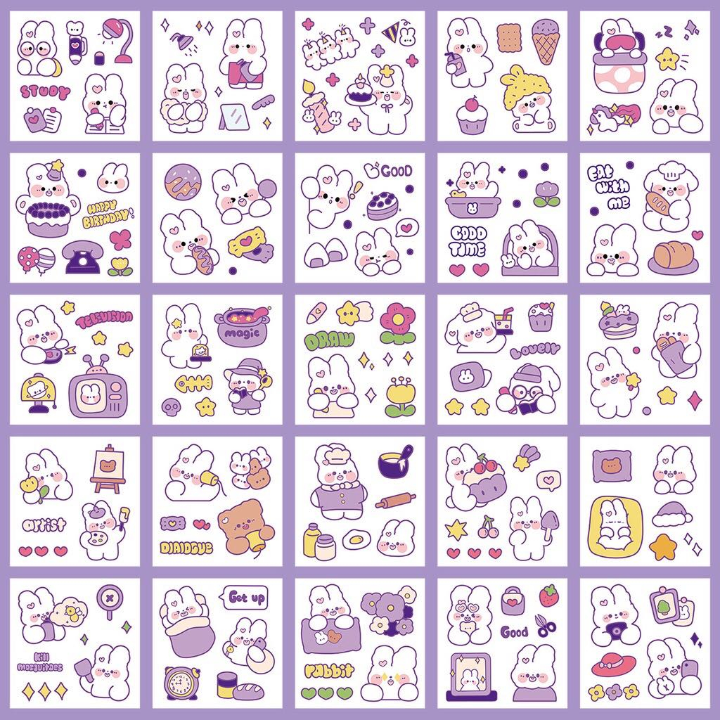 Kawaii Rabbit and Bear Sticker | Shopee Philippines
