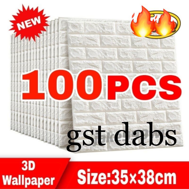 100pcs bundle Wallpaper 35×38cm Adhensive 3D Brick wall stickers ...