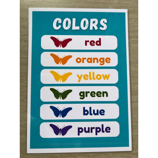 Educational learning materials for kids Laminated A4 Size Chart COLORS ...