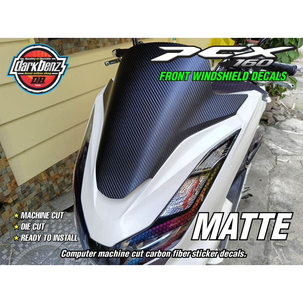 Honda PCX 160 New Black 3D Quality Matte Carbon Fiber Sticker Decal ...