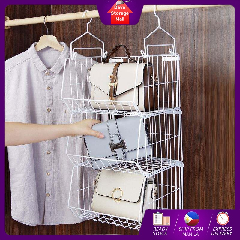 Bedroom Wardrobe Layered Storage Rack Closet Organizer Clothing Layered ...