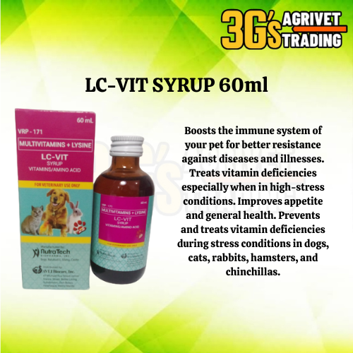 [3G AGRIVET] 1 BOTTLE LC-VIT / SYRUP/ MULTI VITAMINS / 60ML / VIT SA ...