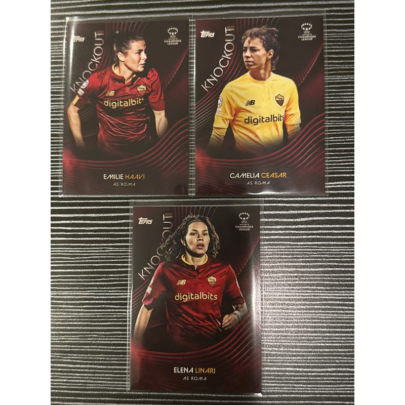 UWCL TOPPS KNOCKOUT 2023 - AS Roma Cards Emilie Haavi Camelia Ceasar ...