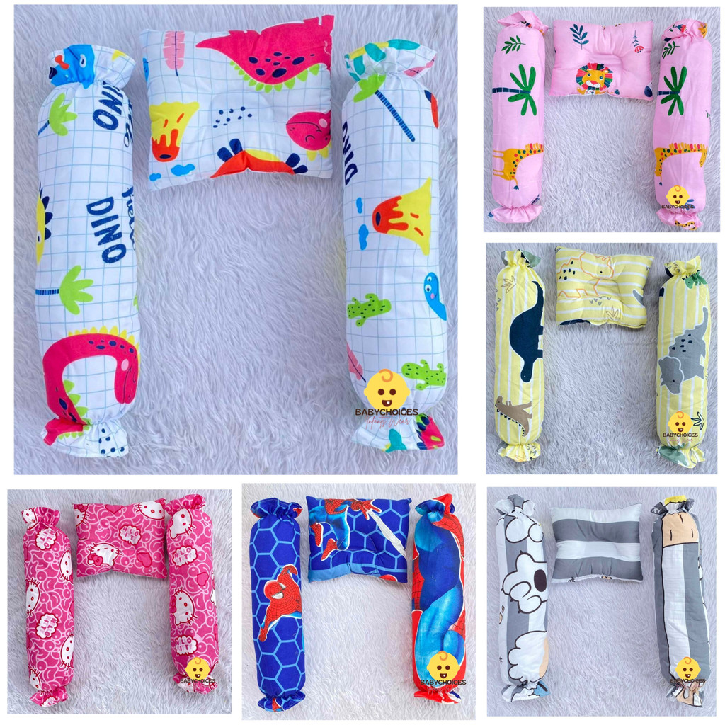 4in1 Bolster Pillow Set For Baby (1head Pillow,2Side Pillow And 1 Free ...