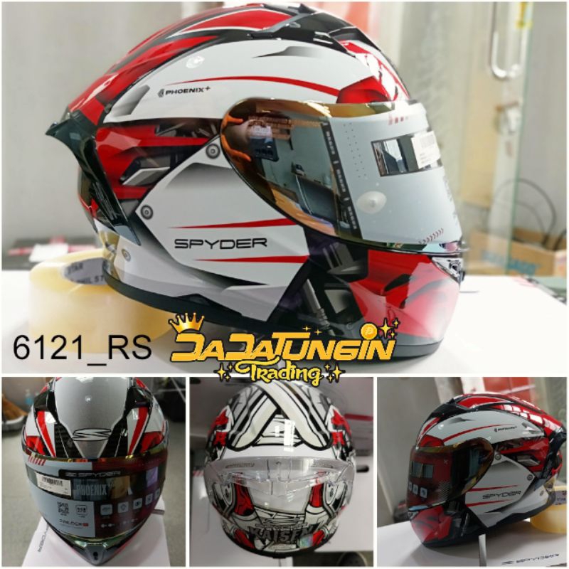 SPYDER Phoenix+ V2 Fullface Helmet w/ Free Extra Clear Visor | Shopee ...