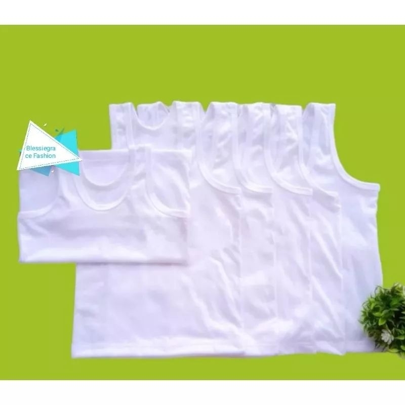 6 pcs plain white Sando for kid's / boy's ( 5-12 years old ) Cotton ...