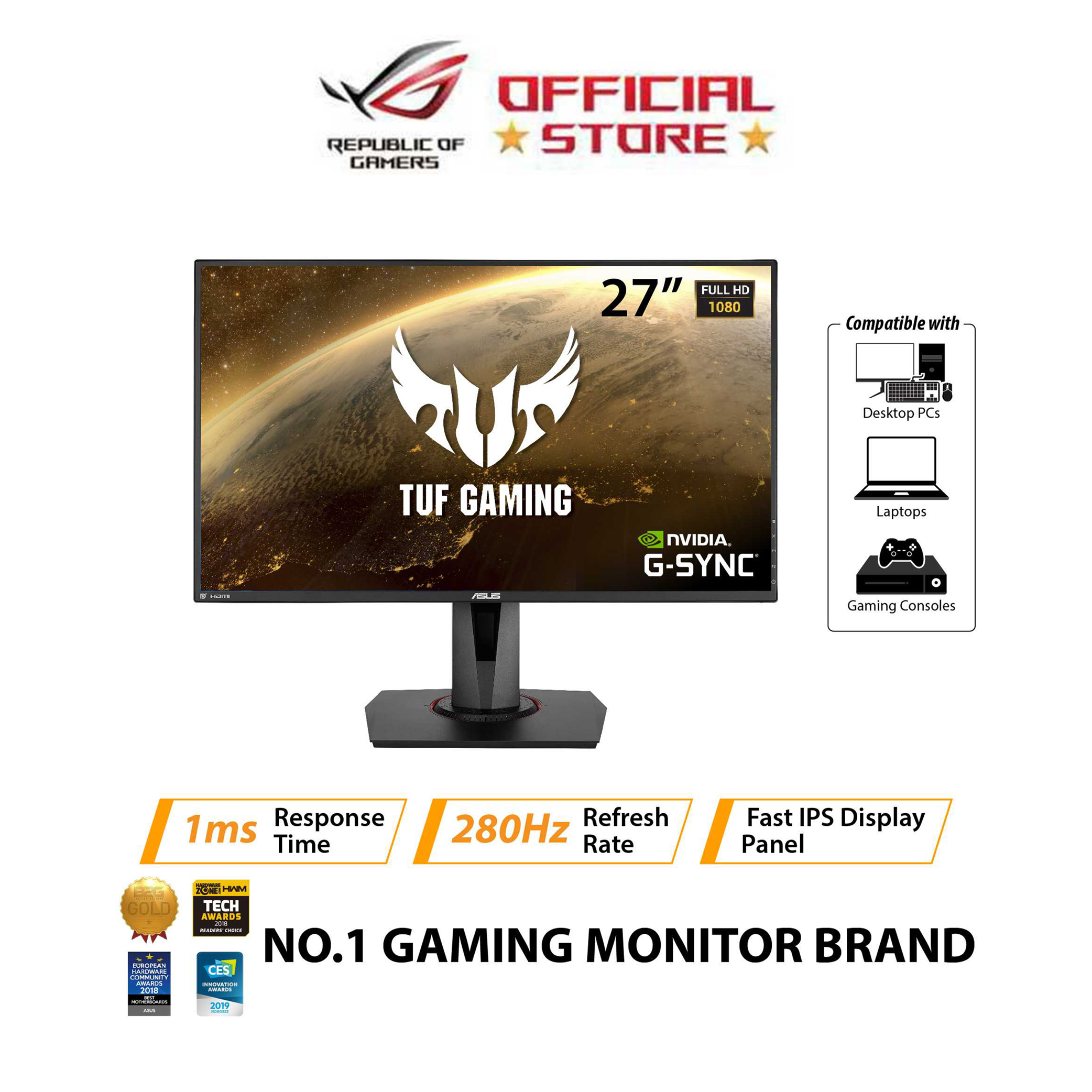 Asus TUF VG279QM 27" Full HD 1920 X 1080 280Hz LED 1ms Fast IPS ...