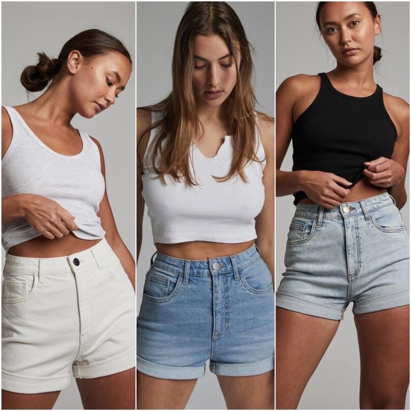 Sizes 29-39” Cotton On High Rise Classic Stretch Denim Shorts | Shopee ...