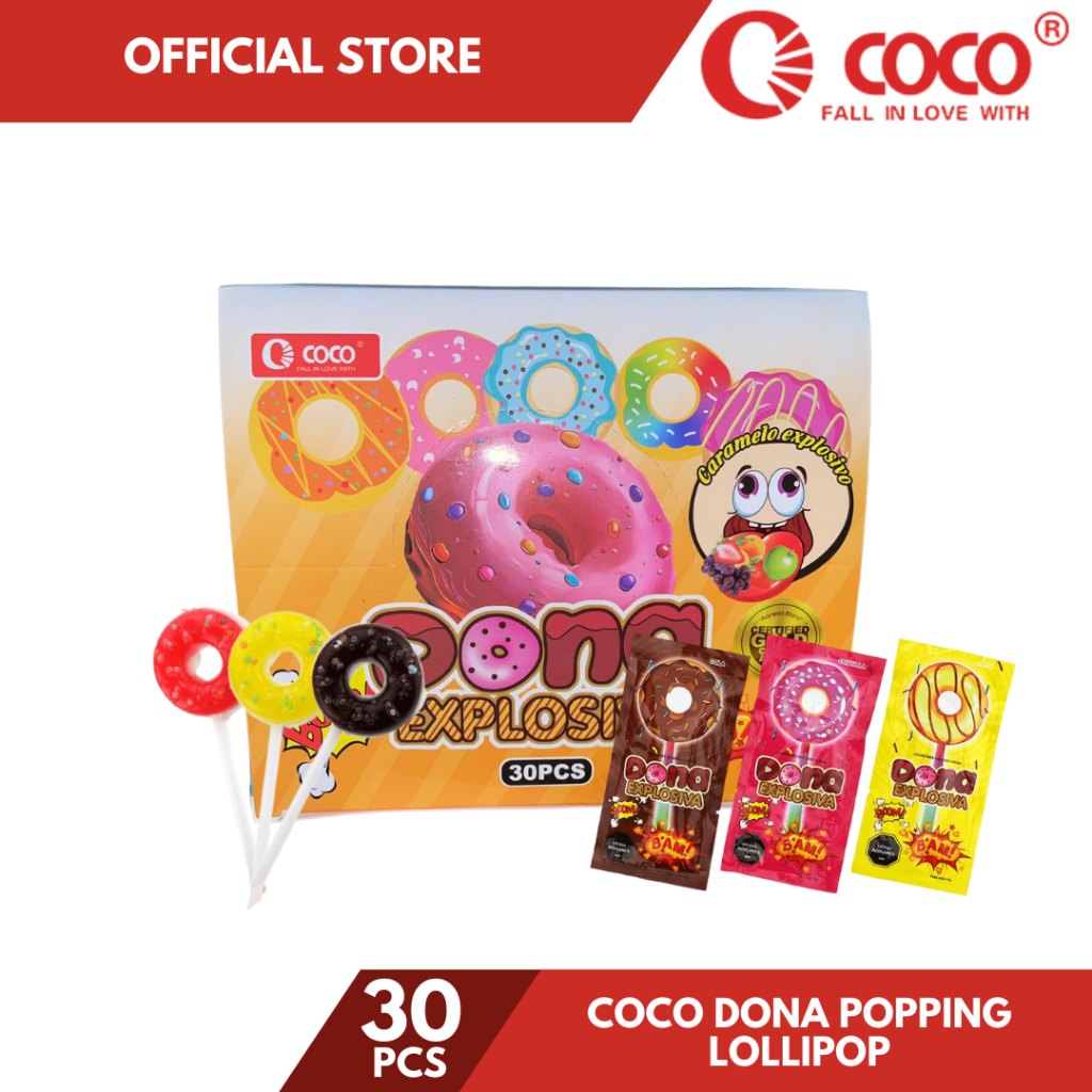 Coco Dona popping Lollipop 30pcs | Shopee Philippines