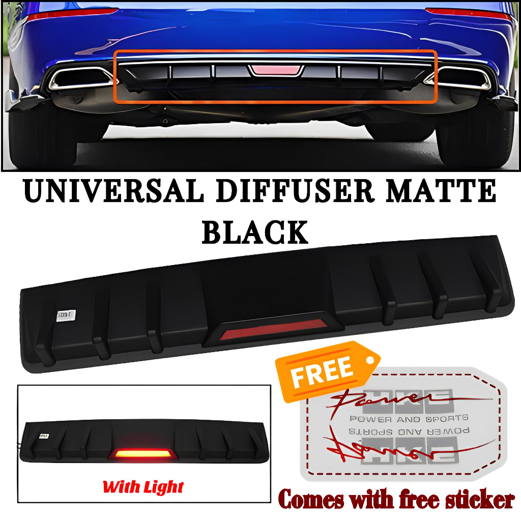OAPC Universal Rear Bumper Diffuser Lip Spoiler Body Kits ABS Plastic ...