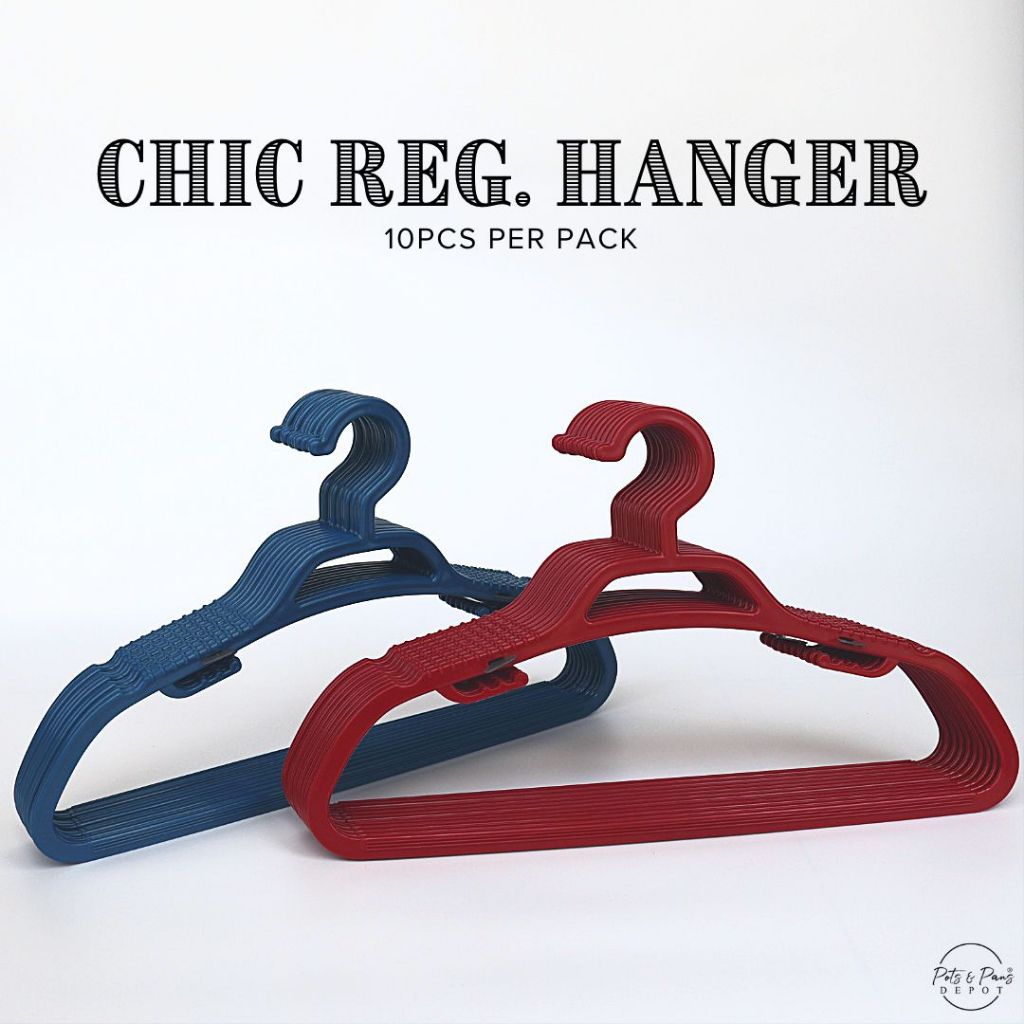 Chic Regular Plastic Hanger 10pcs | Shopee Philippines