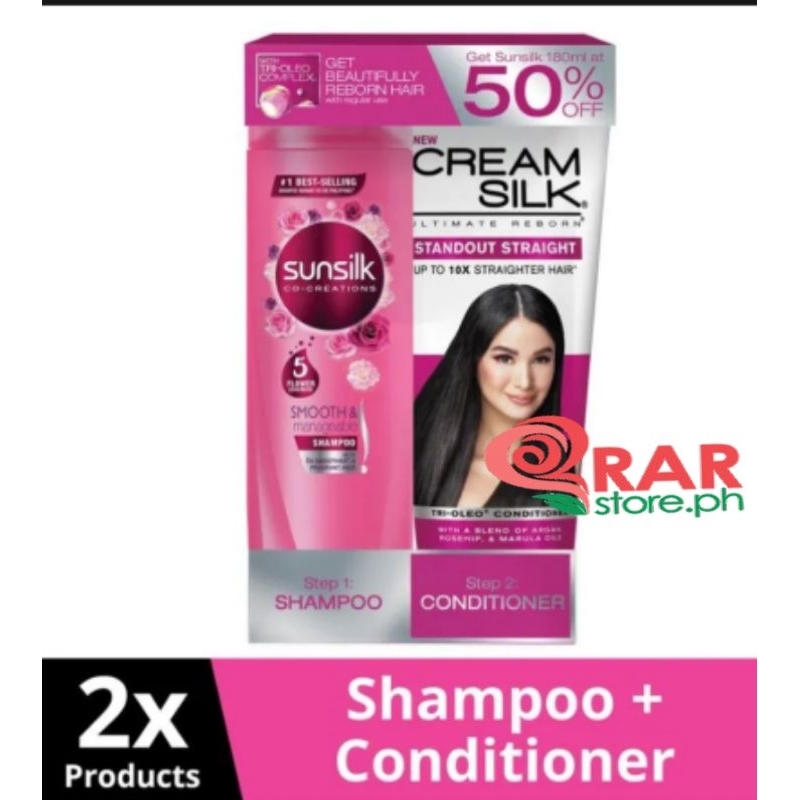 Sunsilk 180 ml + Cream Silk Ultimate Reborn Standout Straight Tri-Oleo ...